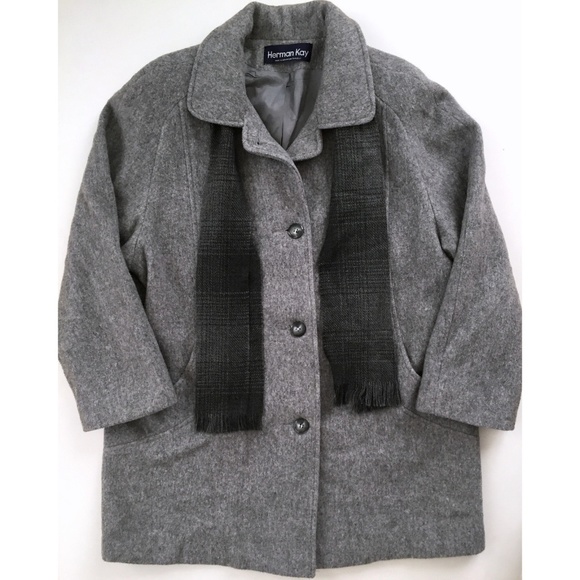 Herman Kay | Jackets & Coats | Euc Herman Kay Gray Wool Blend Coat ...